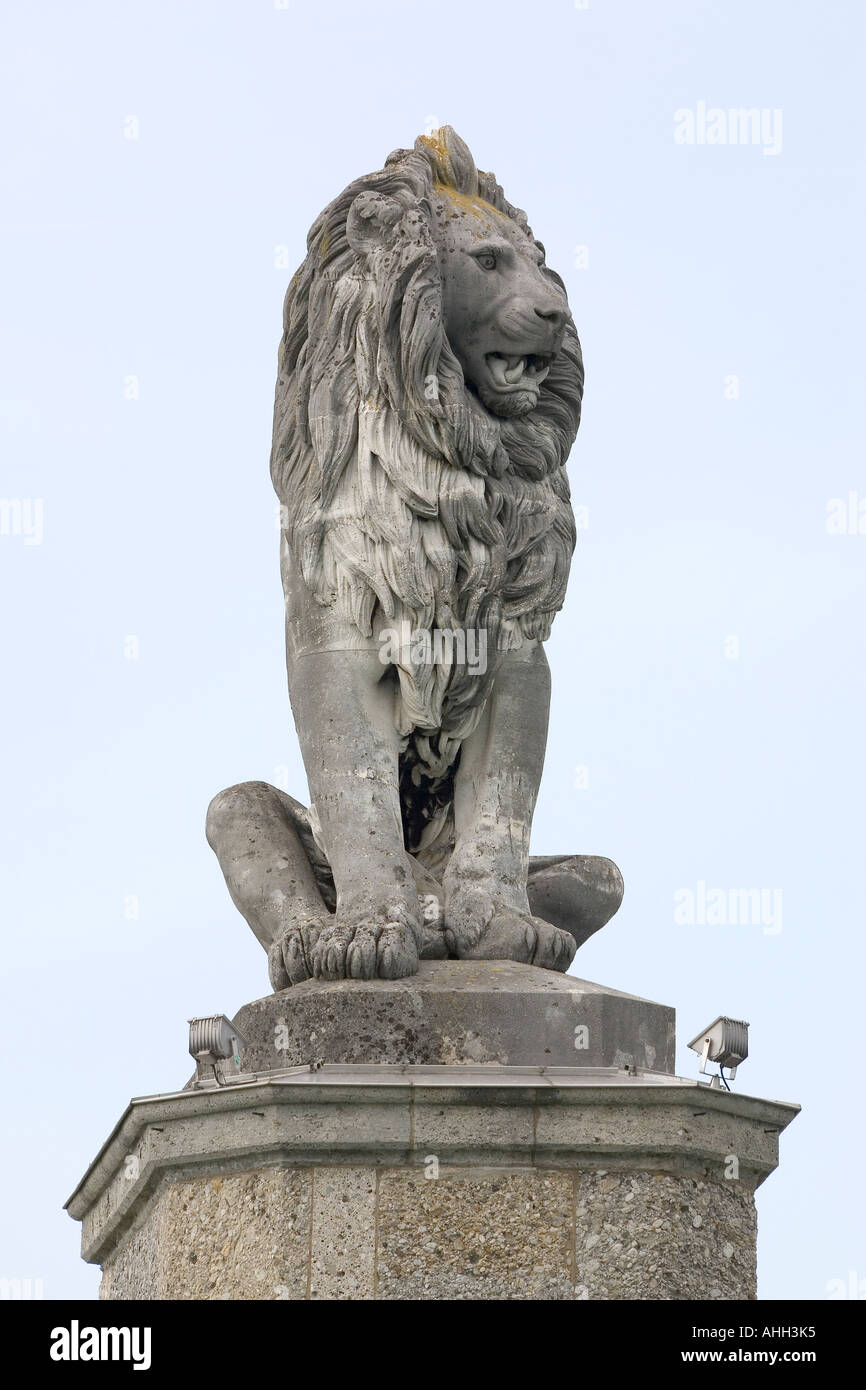 The Bavarian Lion of Lindau at the Lake Constance, Germany Stock Photo ...