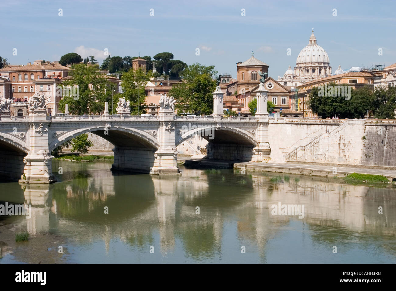 View of the Tiber looking towards Vatican City. The Tiber in Rome ...