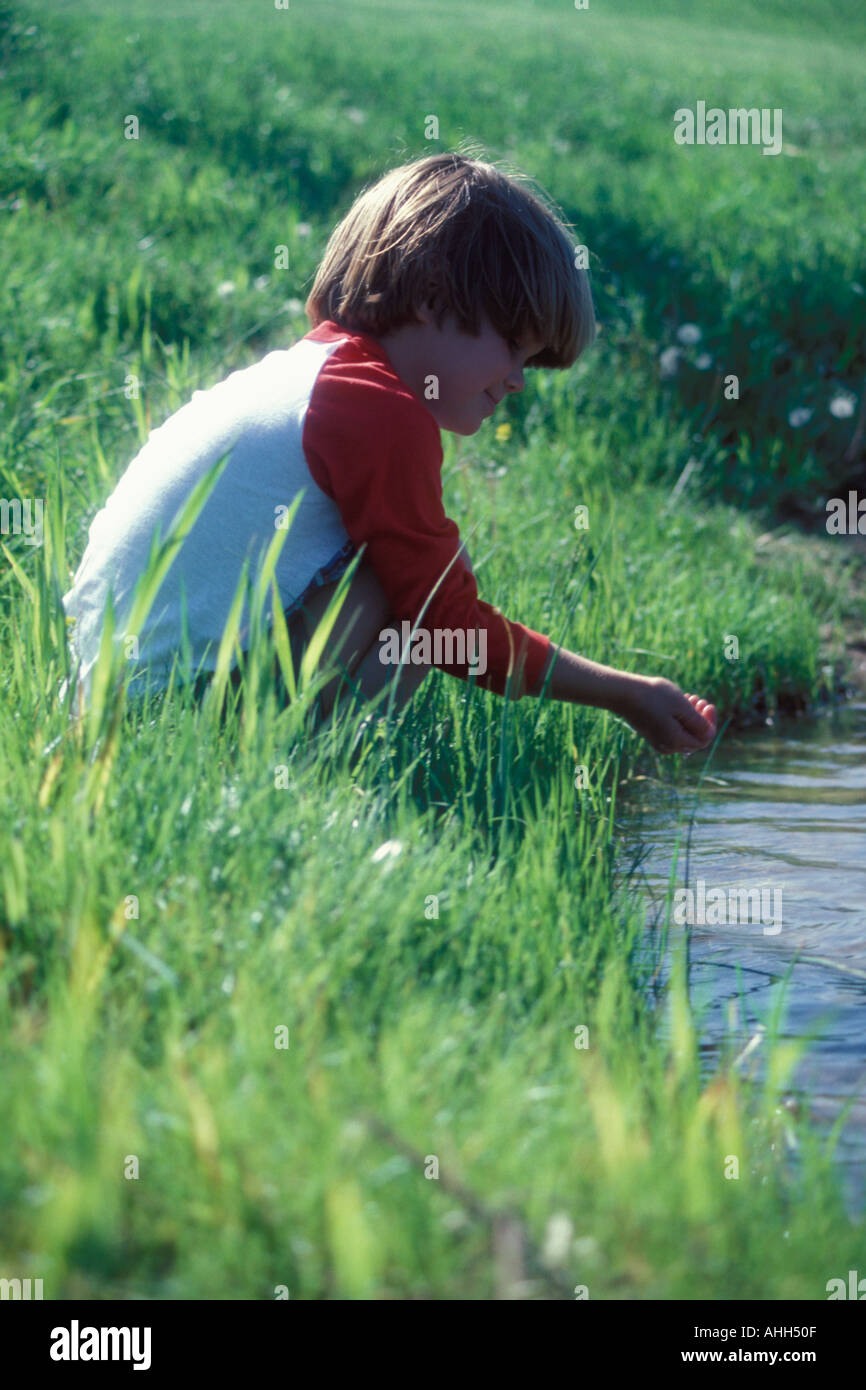 Inspecting Water in Pond Stock Photo - Alamy