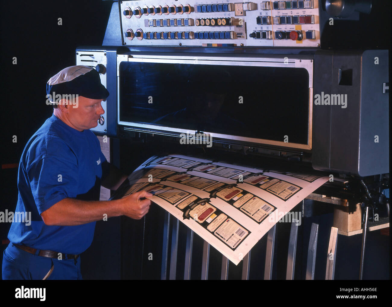 Printer checking a proof Stock Photo - Alamy