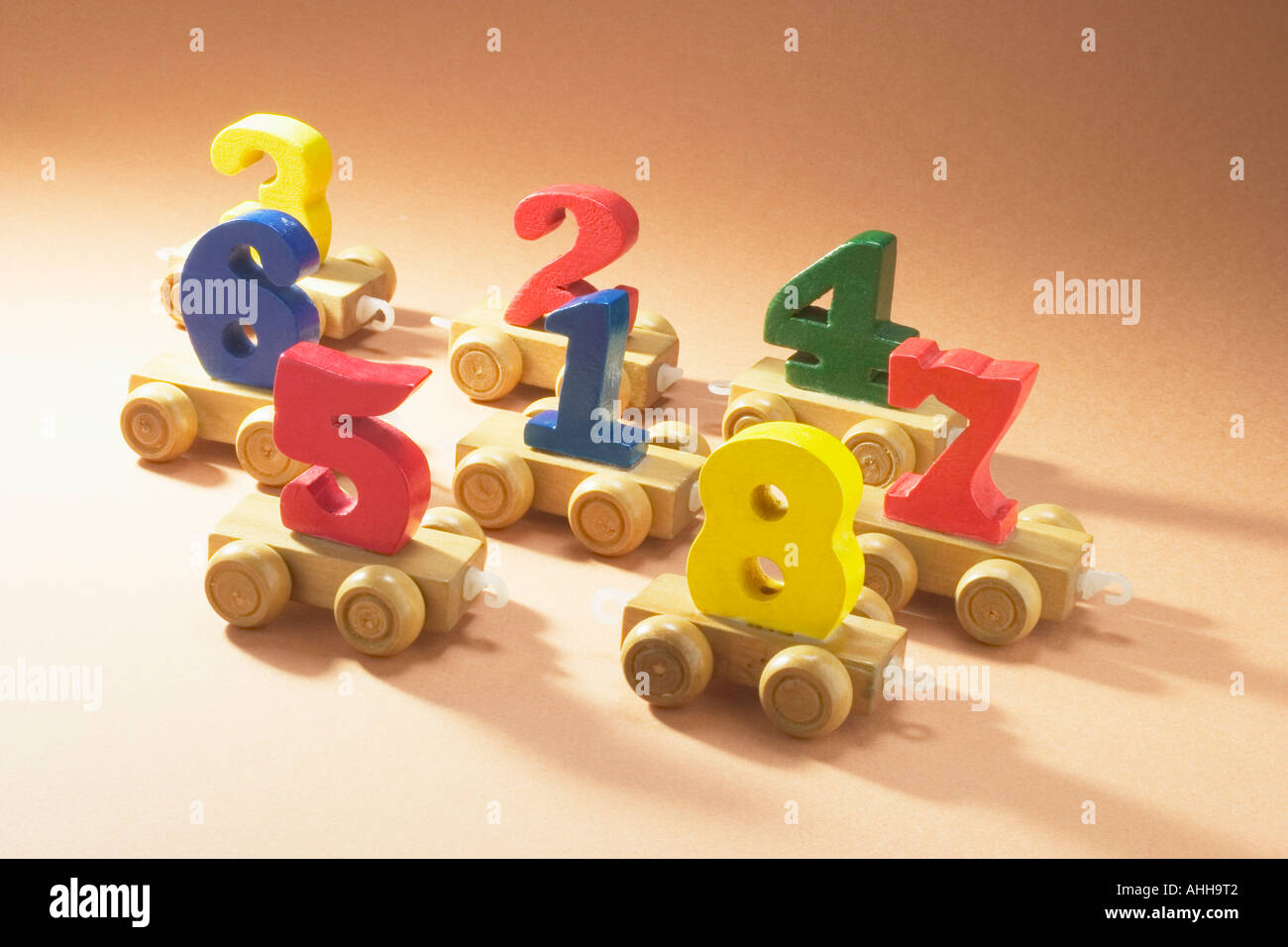 Numbers on Wooden Toy Cart Stock Photo - Alamy