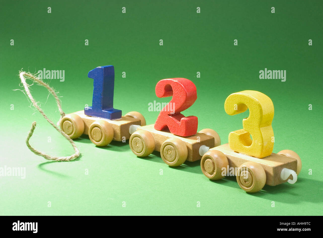 Numbers on Wooden Toy Cart Stock Photo - Alamy