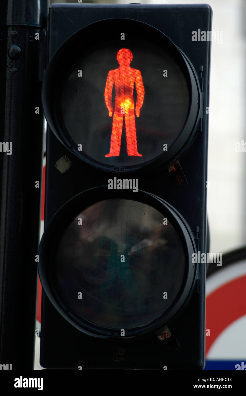 Red man stop don't walk traffic light sign London England UK Stock ...