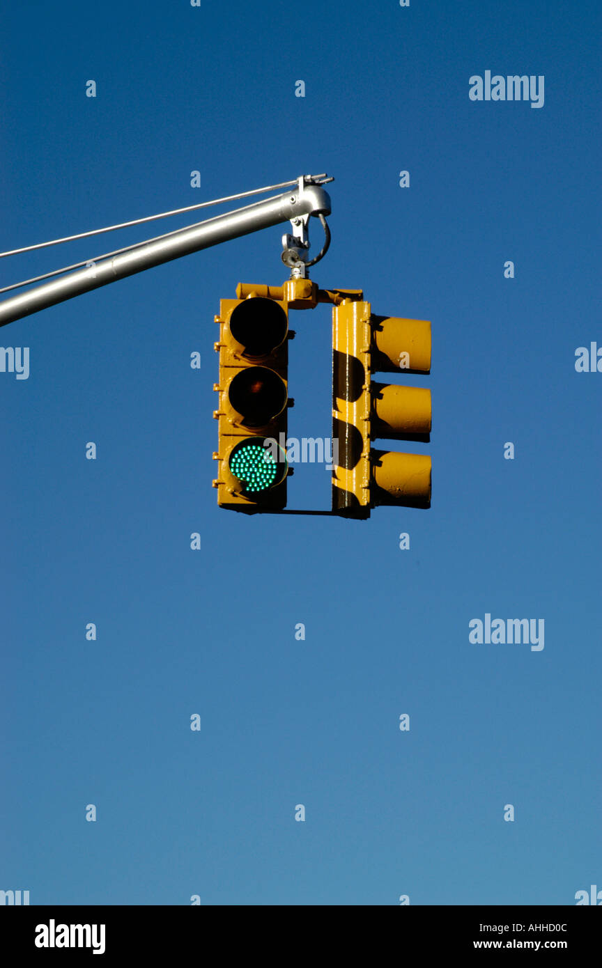 Green go signal on traffic light, New York City, USA Stock Photo - Alamy