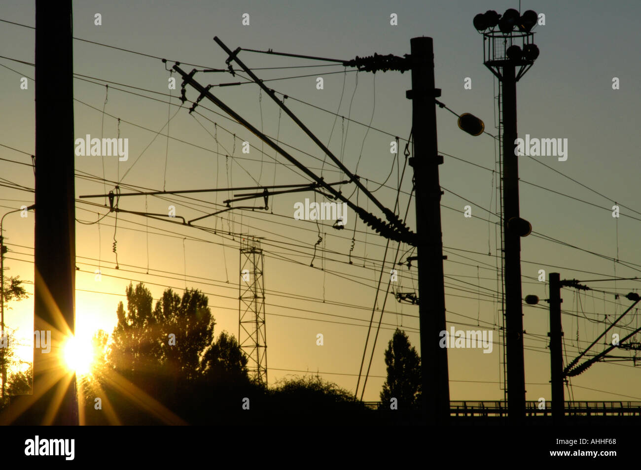 overhead contact line Stock Photo - Alamy