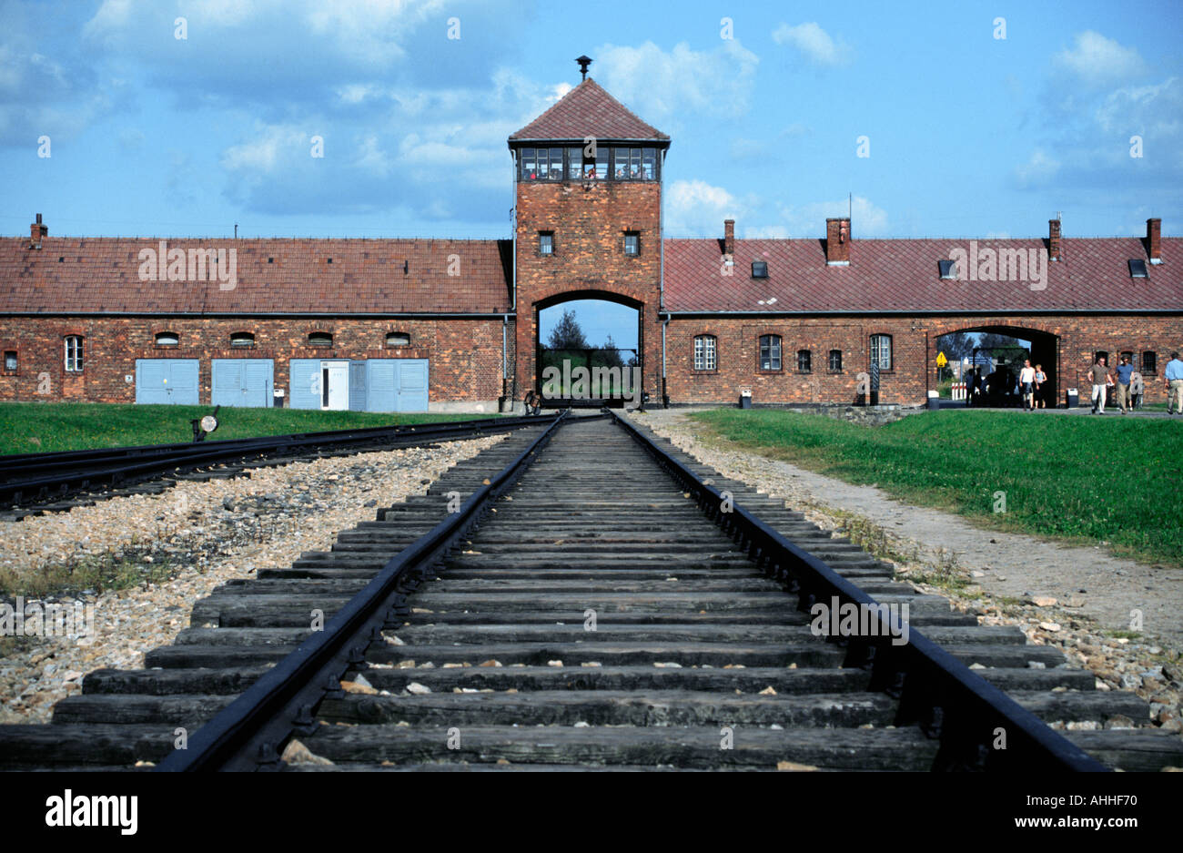 Tracks at ramp at Auschwitz II Birkenau State Museum and death camp ...
