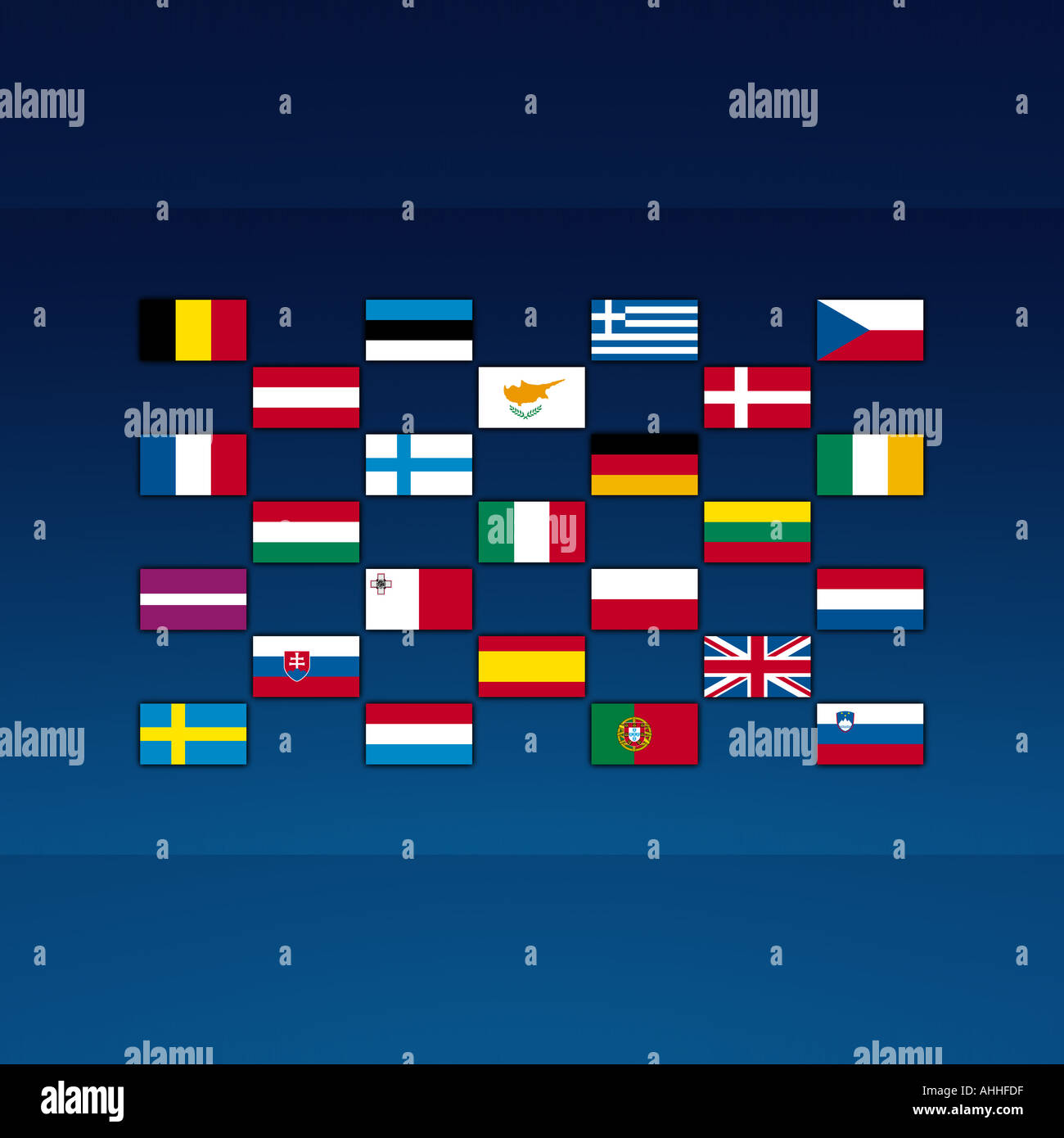 Grid consisting of the flags of the EU member states Stock Photo - Alamy