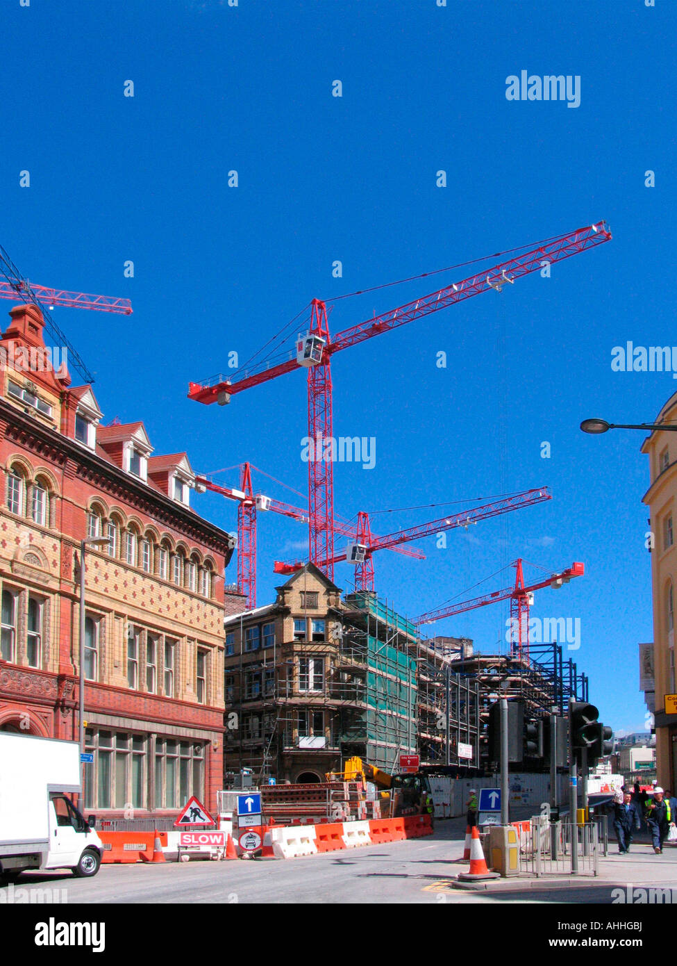 Construction cranes in Liverpool city centre Stock Photo - Alamy
