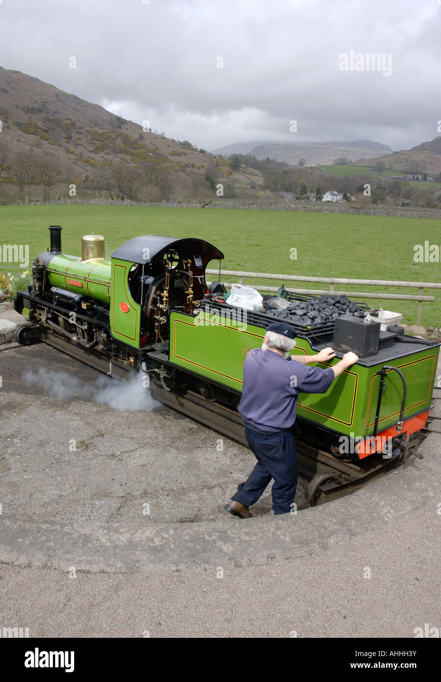 Man on steam engine railway tracks hi-res stock photography and images ...