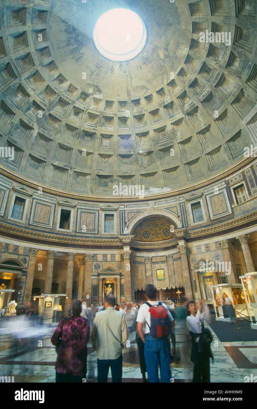 Pantheon interior with light beam in rome hi-res stock photography and ...
