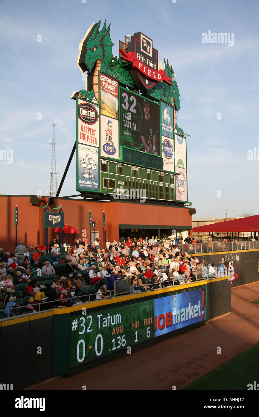 Dragons Lair seating and Scoreboard Fifth Third Field in Dayton Ohio ...