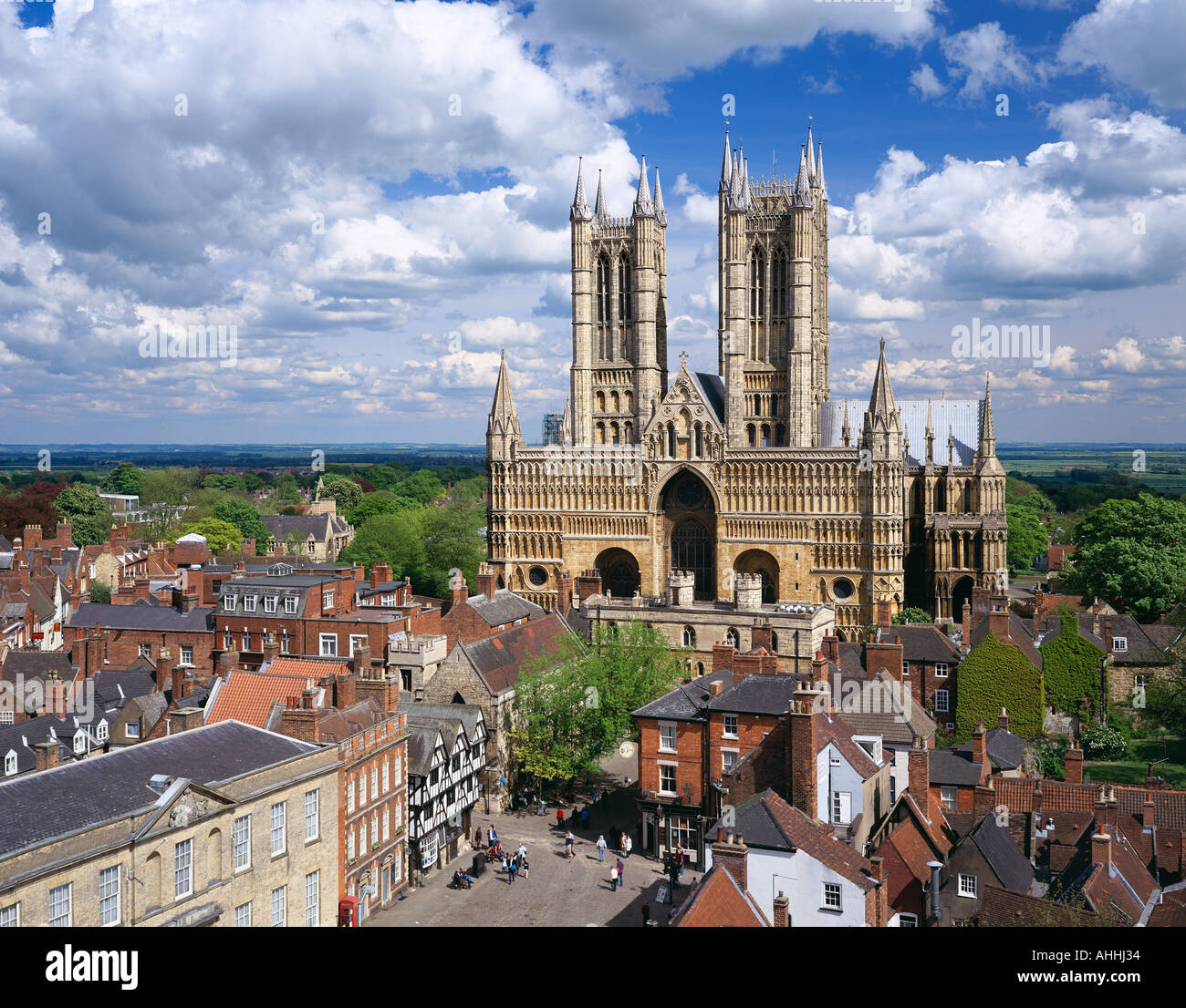 View of Lincoln Cathedral from castle wall Large format very high ...