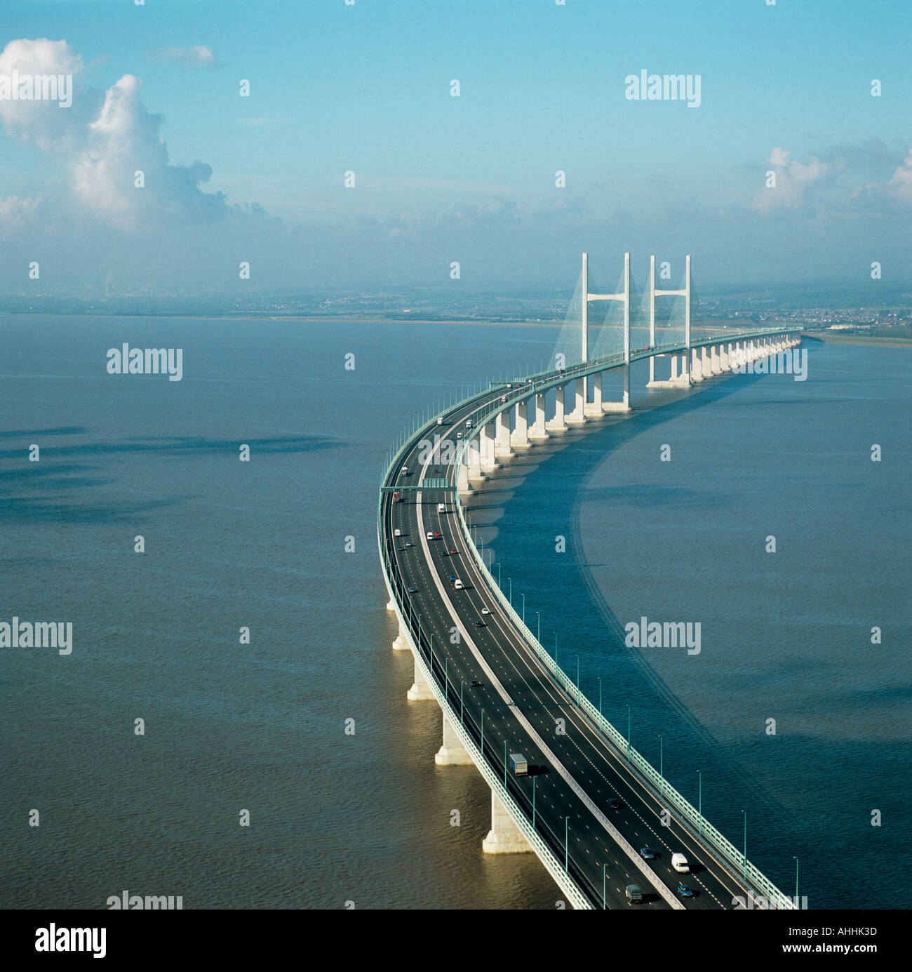 M4 Motorway over Second Severn Crossing bridge between Wales and Stock ...