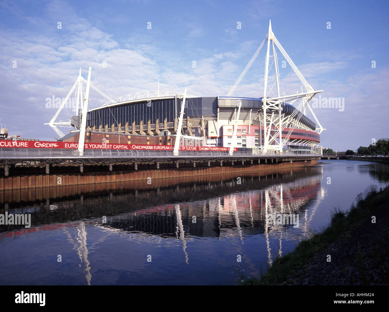 Cardiff Millennium Sports Stadium River Taff on site of old Cardiff ...