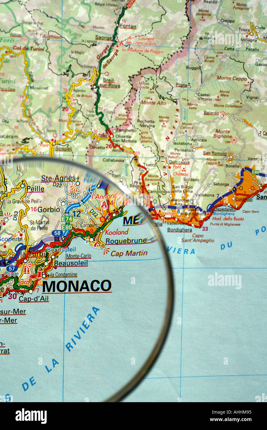 Monaco on map france hi-res stock photography and images - Alamy