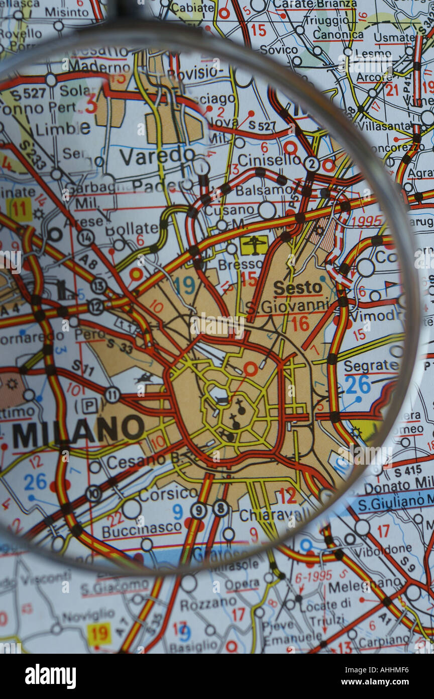 Milano map hi-res stock photography and images - Alamy
