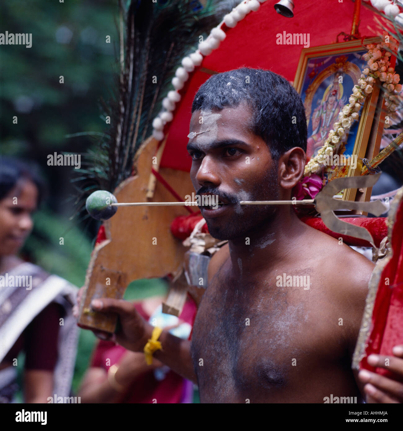 Needles through tongue hi-res stock photography and images - Alamy