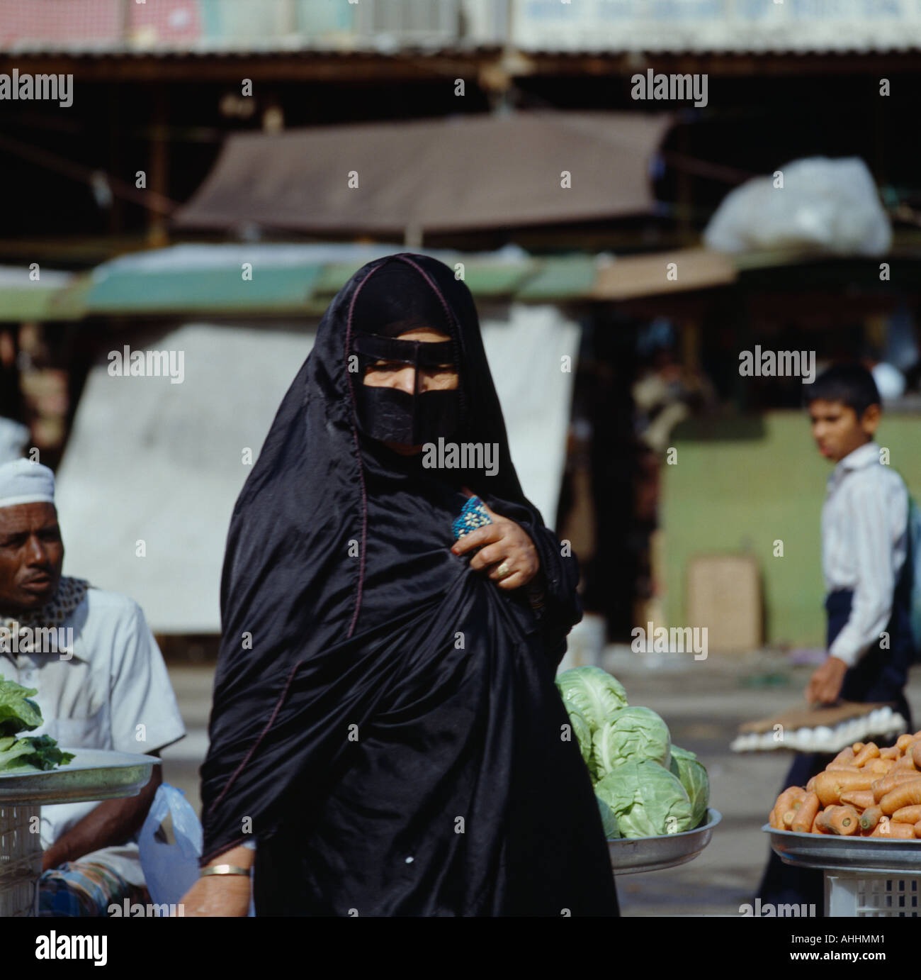 UAE Dubai Middle East Gulf State Arab woman in black clothing wearing ...