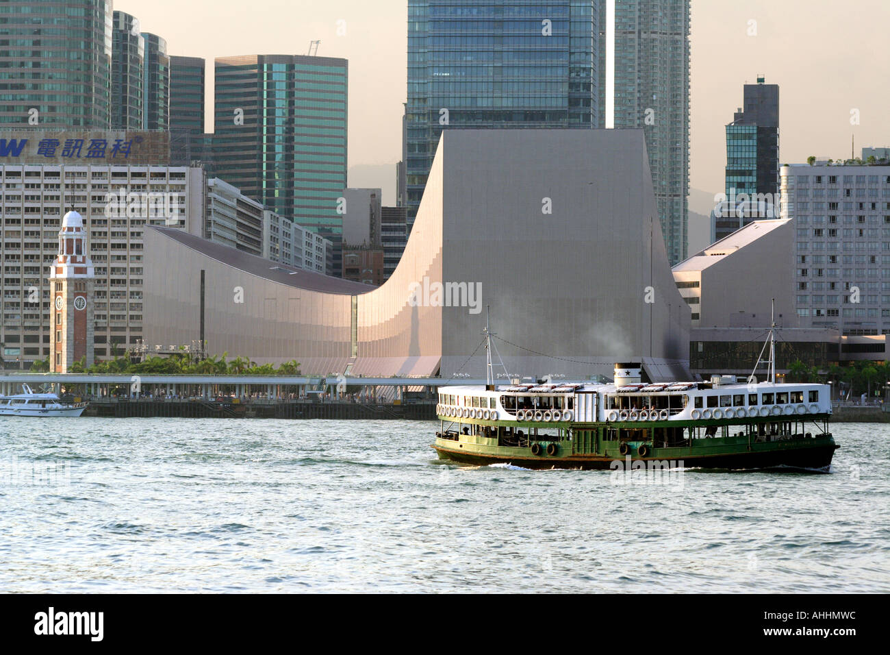 Star Ferry at the Docks in TST and the Hong Kong Cultural Centre, Hong ...