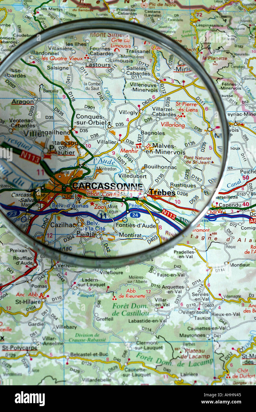 Carcassonne map hi-res stock photography and images - Alamy