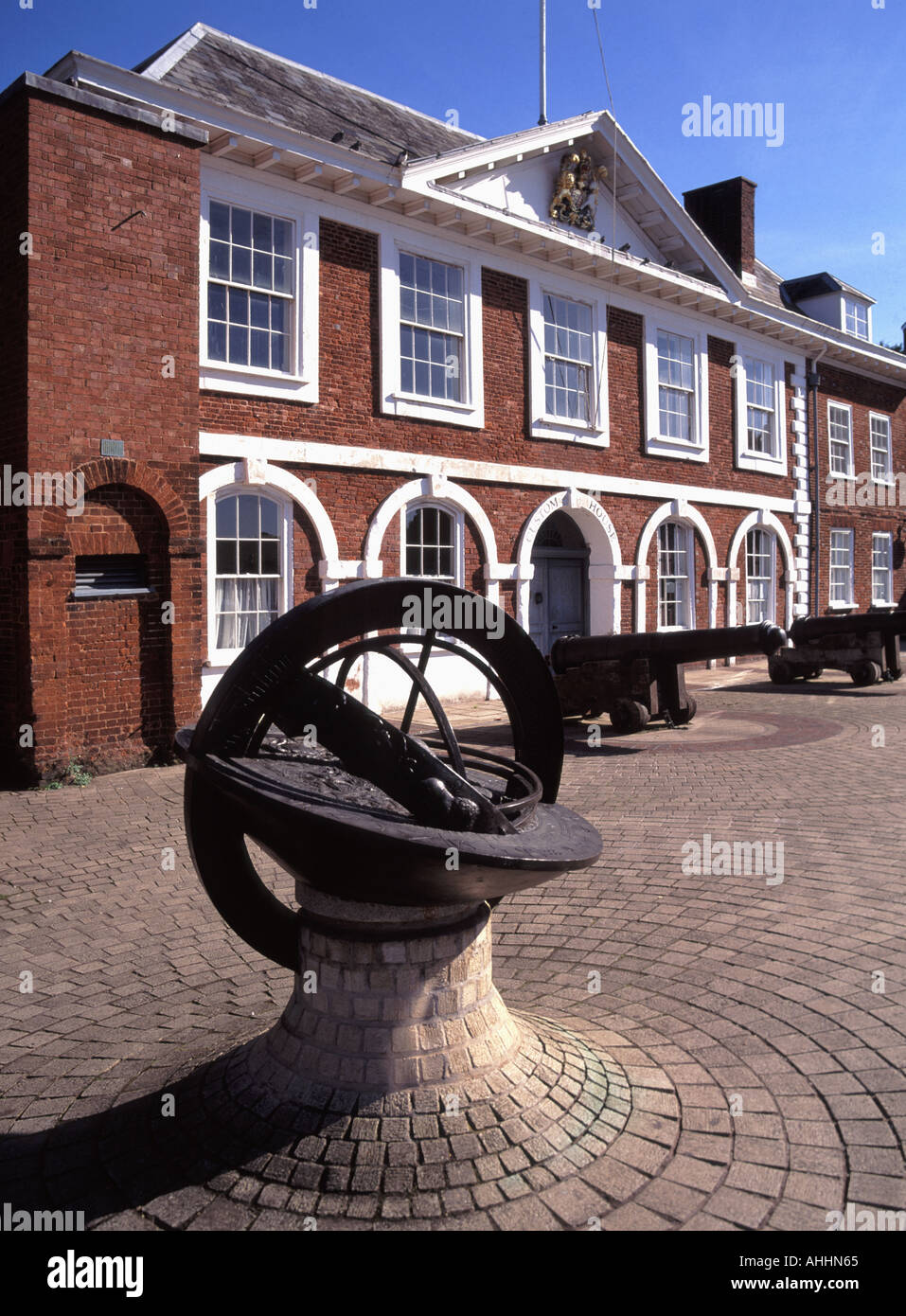 Exeter The Customs House with sculpture of compass Stock Photo - Alamy
