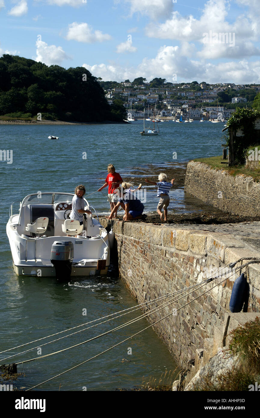 Landing stage slipway at Cellars beach St Anthony in Roseland departure ...