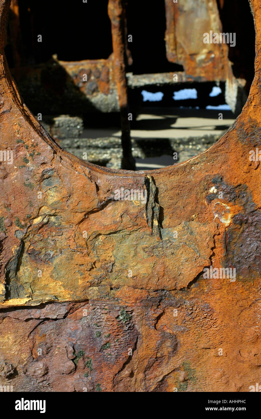 Close up of the SS Maheno Shipwreck Fraser Island Australia Stock Photo ...