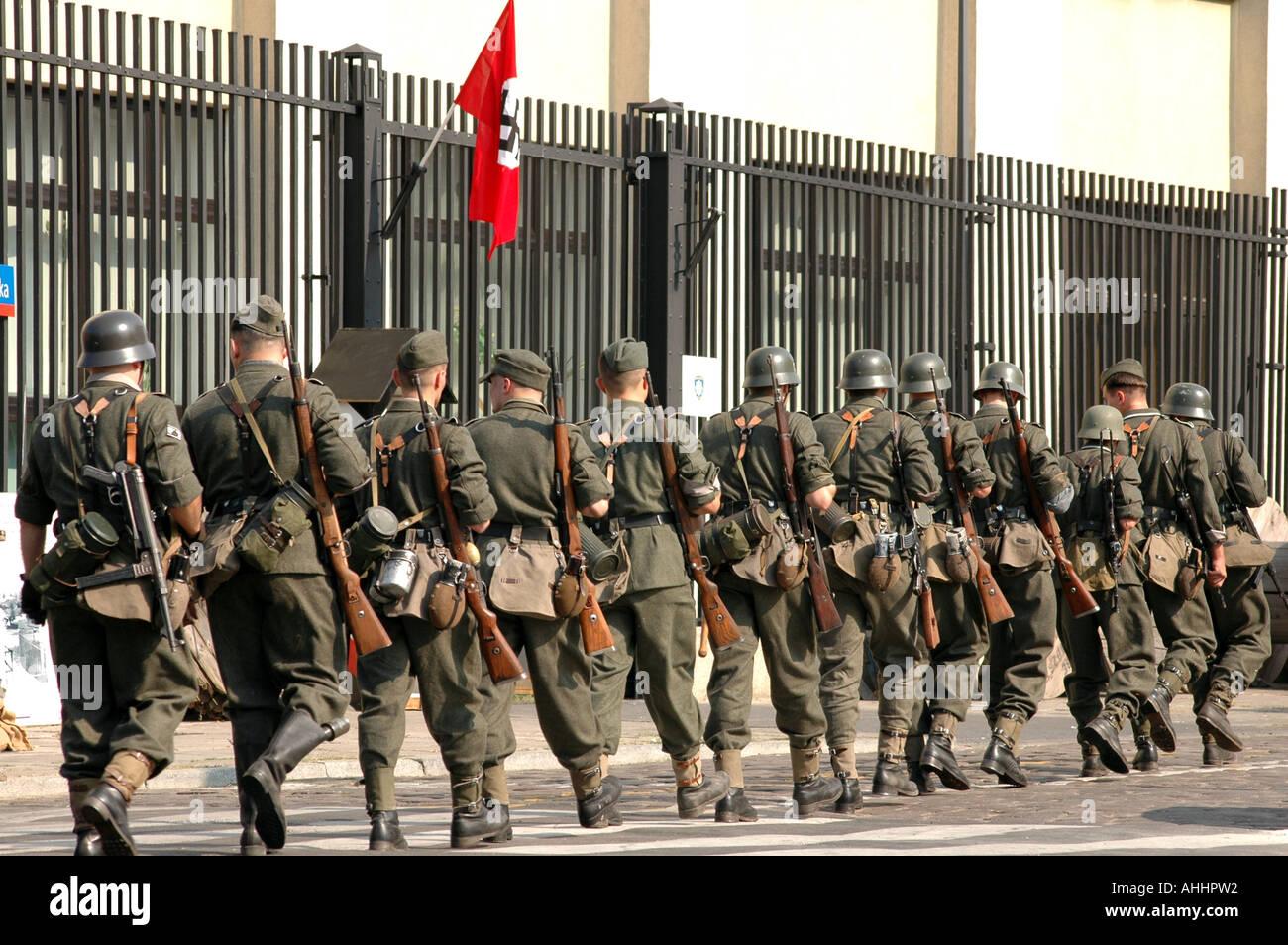Historical reenactment of Warsaw Uprising in 1944 during II World War ...