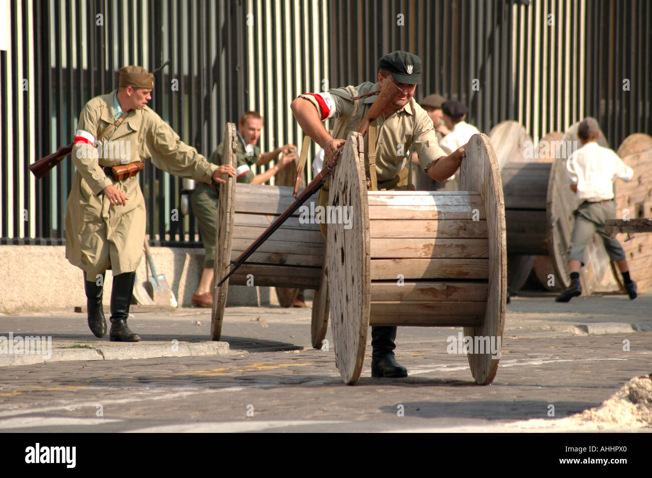 Historical reenactment of Warsaw Uprising in 1944 during II World War ...