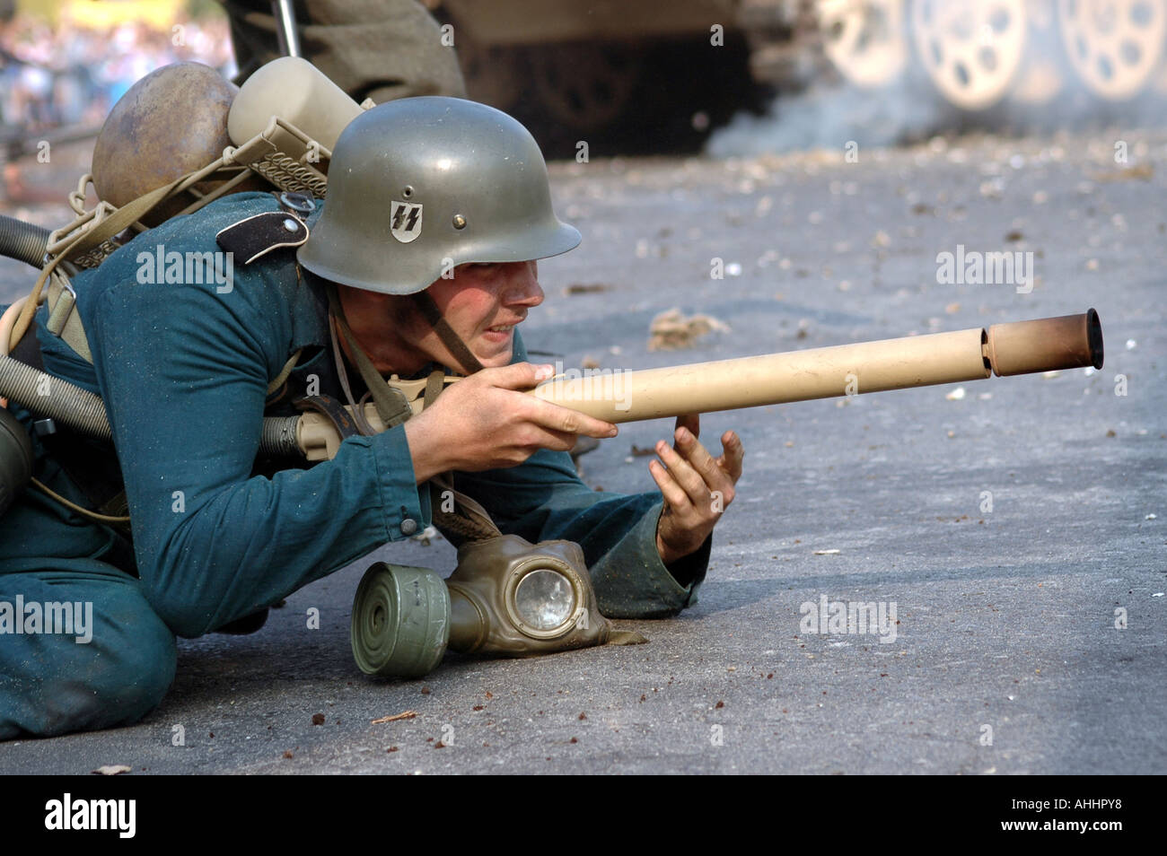 Historical reenactment of Warsaw Uprising in 1944 during II World War ...