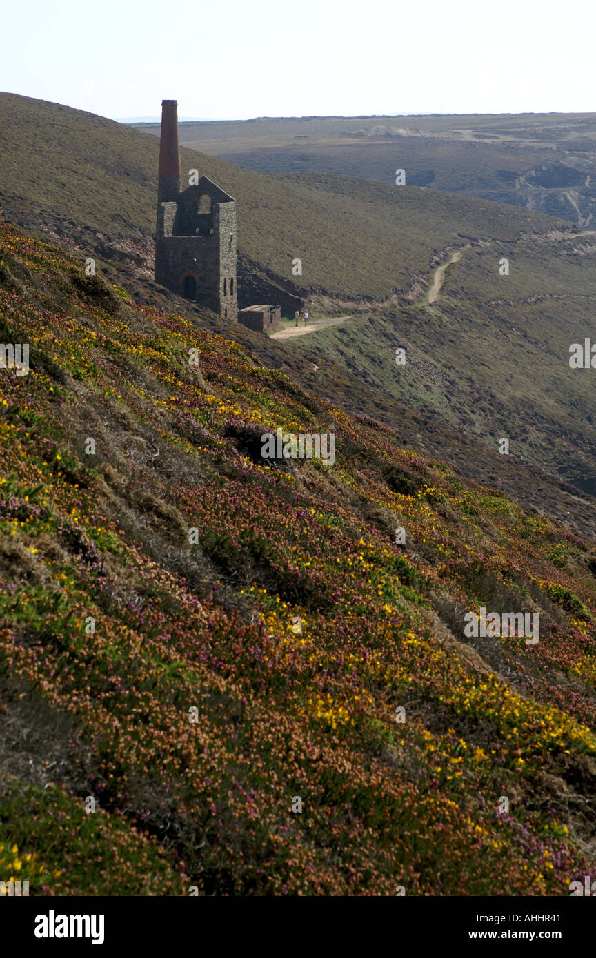 Towanroath shaft Wheal Coates pumping engine house on cliffs near ...