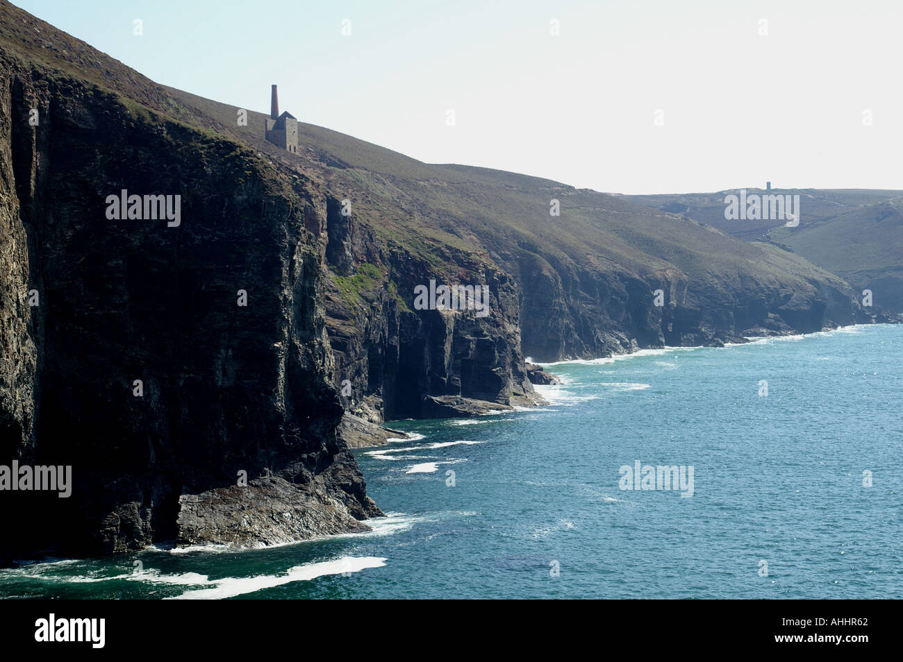 Towanroath shaft Wheal Coates pumping engine house on cliffs near ...