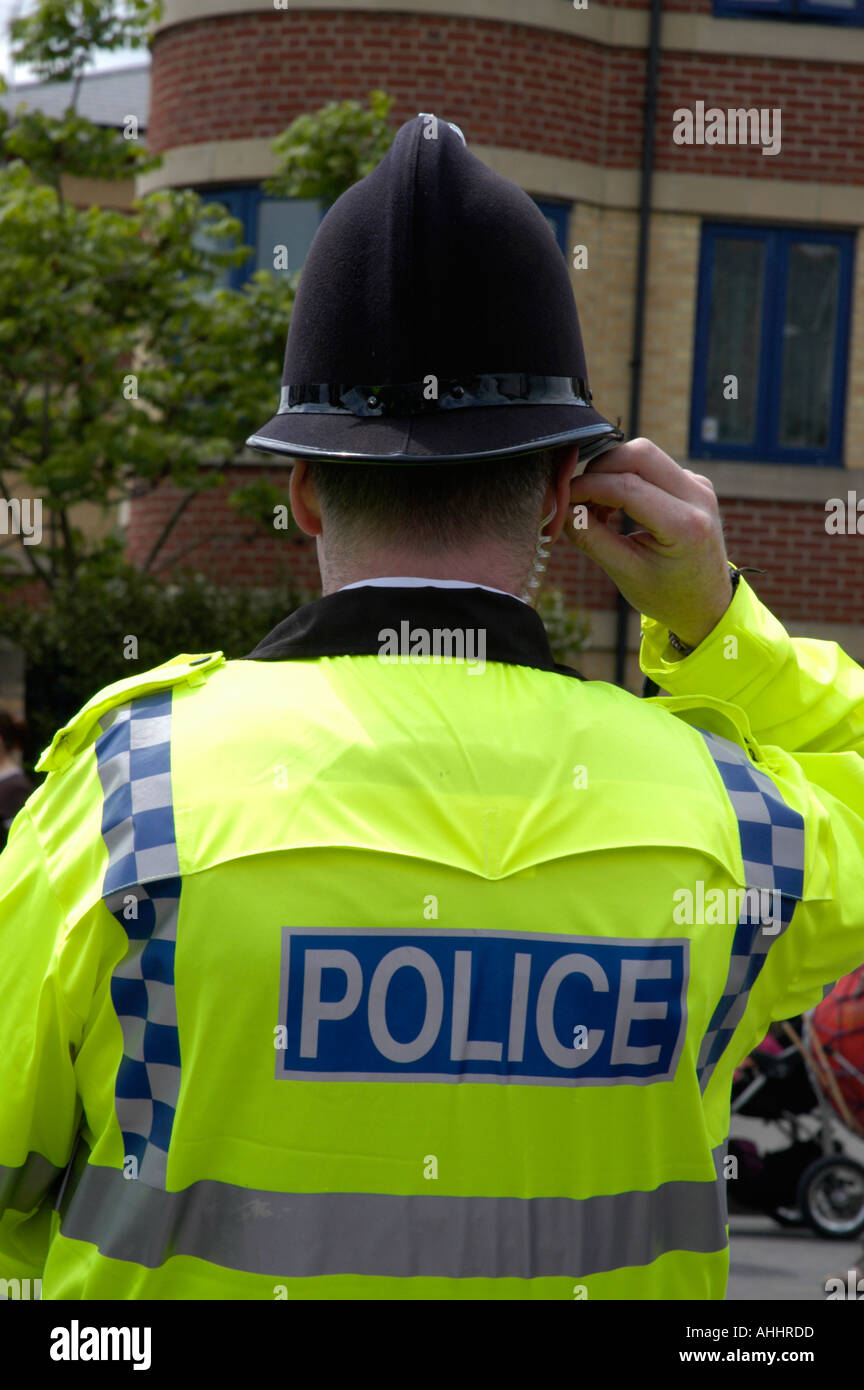 Policeman helmet rear view hi-res stock photography and images - Alamy