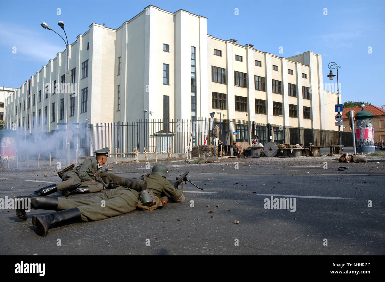 Historical reenactment of Warsaw Uprising in 1944 during II World War ...