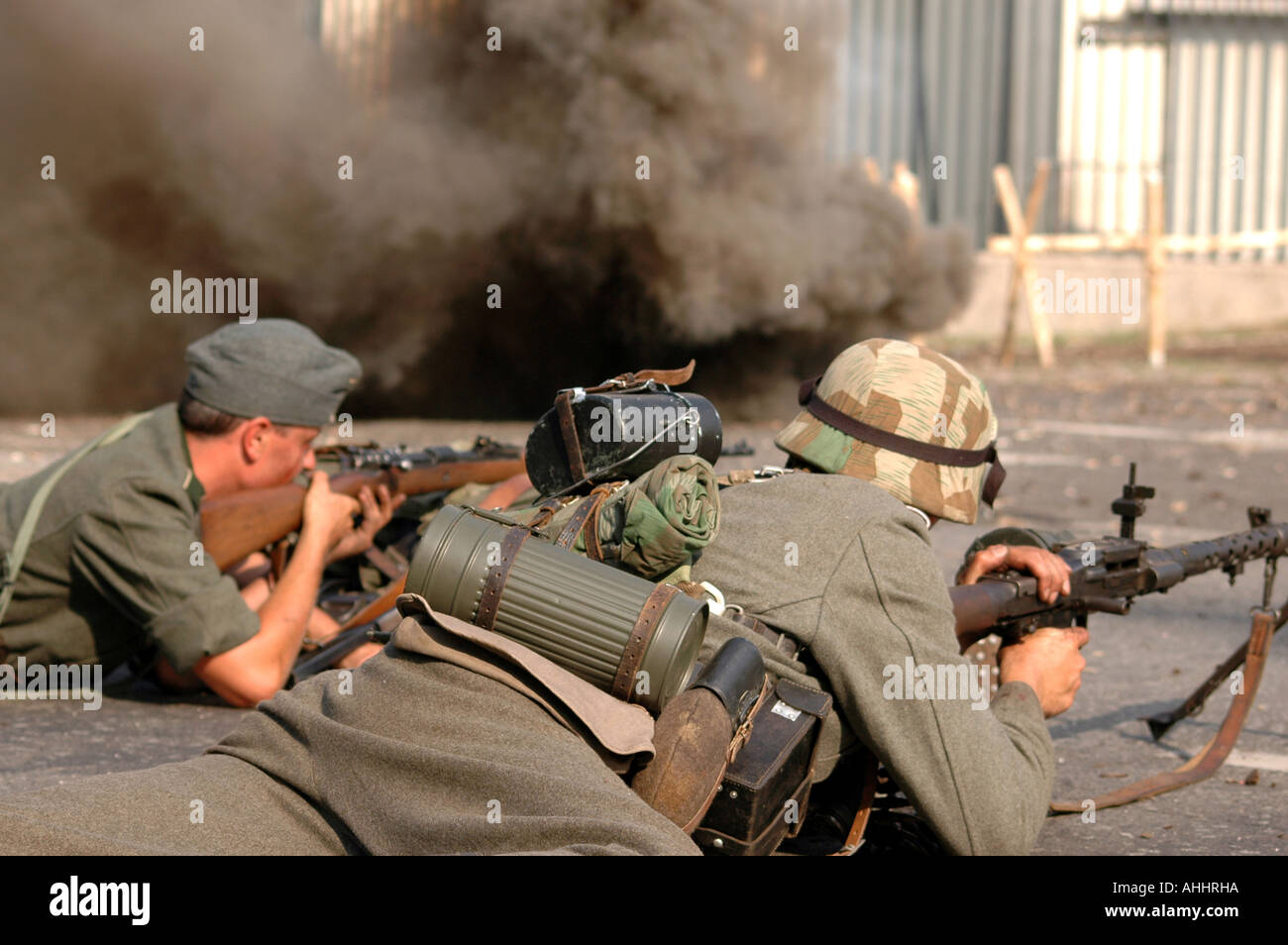 Historical reenactment of Warsaw Uprising in 1944 during II World War ...