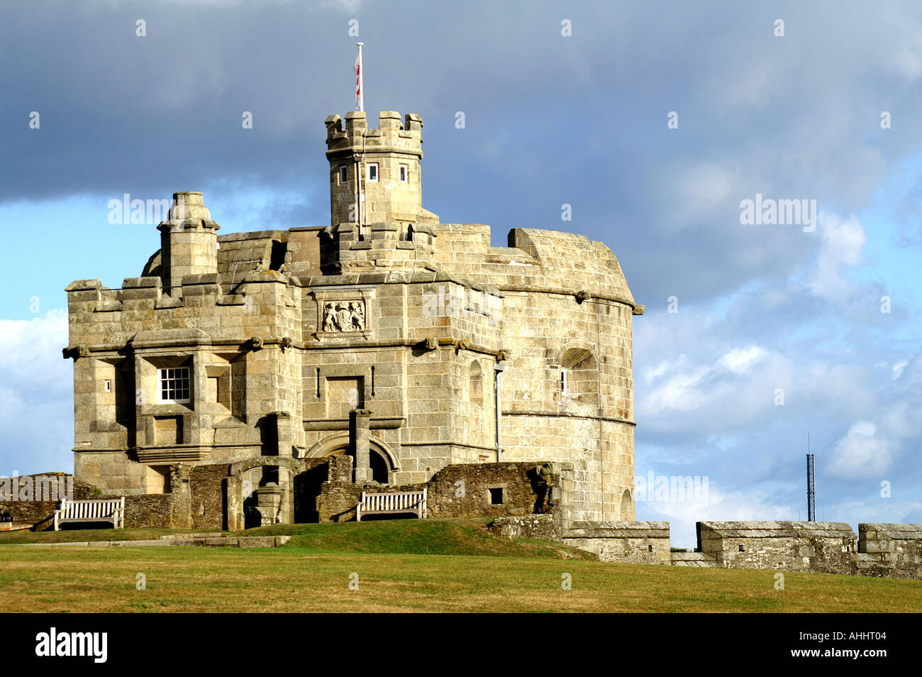 Pendennis castle point Carrick Roads near Falmouth Cornwall dramatic ...