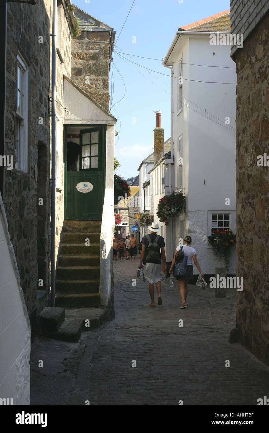 Flowers floral displays around the village of St Ives Cornwall Stock ...
