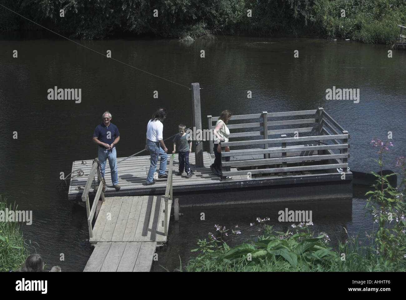 Ferry on River Severn at Hampton Loade Worcestershire England Stock ...
