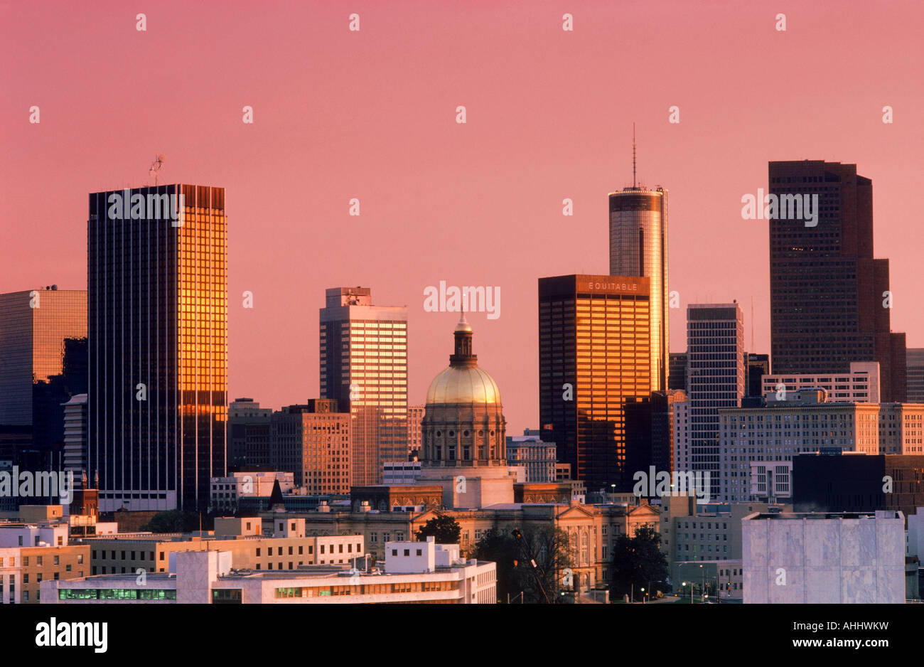 Atlanta city skyline in sunrise light Stock Photo - Alamy