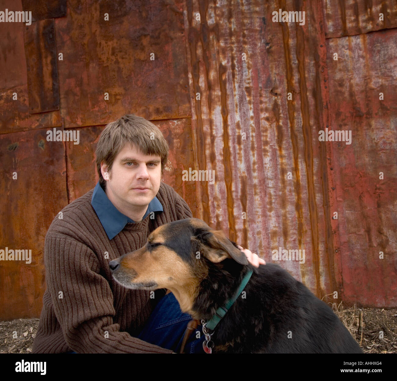 Man and dog Stock Photo - Alamy