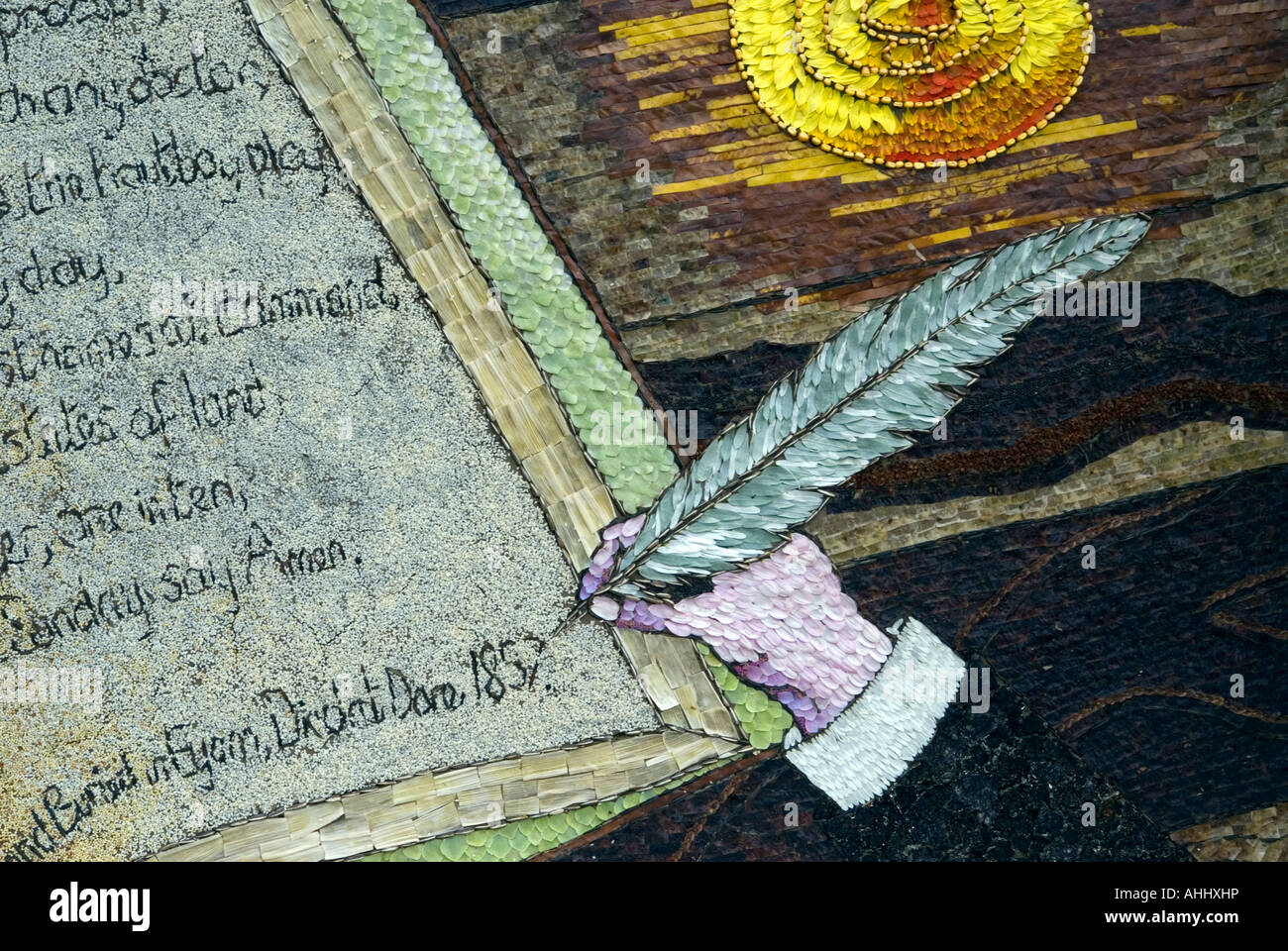 eyam well dressing detail Stock Photo - Alamy