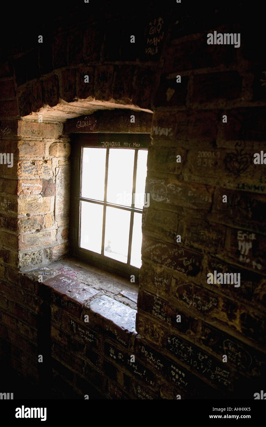Window in a brick wall Stock Photo - Alamy