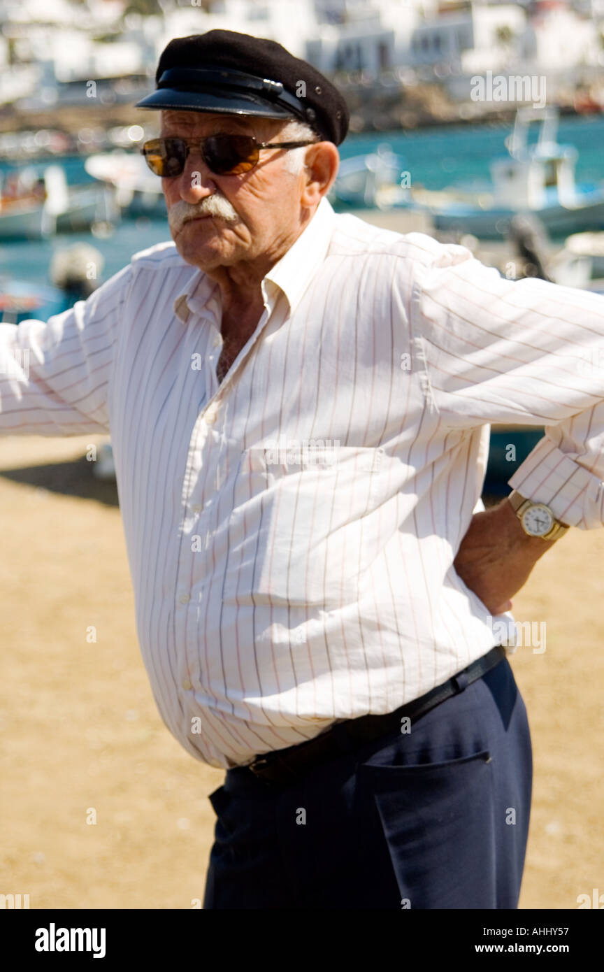 Local greek man in the market Mykonos Town Mykonos The Cyclades Greek ...