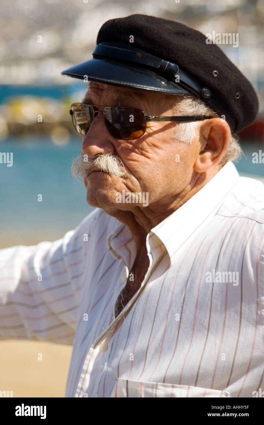 Local greek man in the market Mykonos Town Mykonos The Cyclades Greek ...