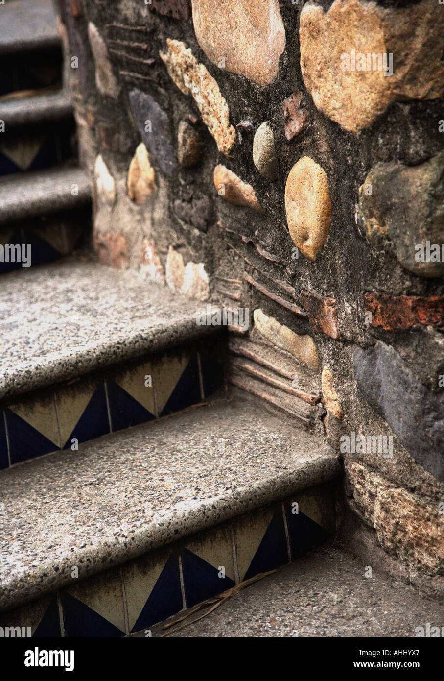 Stone steps and wall Stock Photo - Alamy
