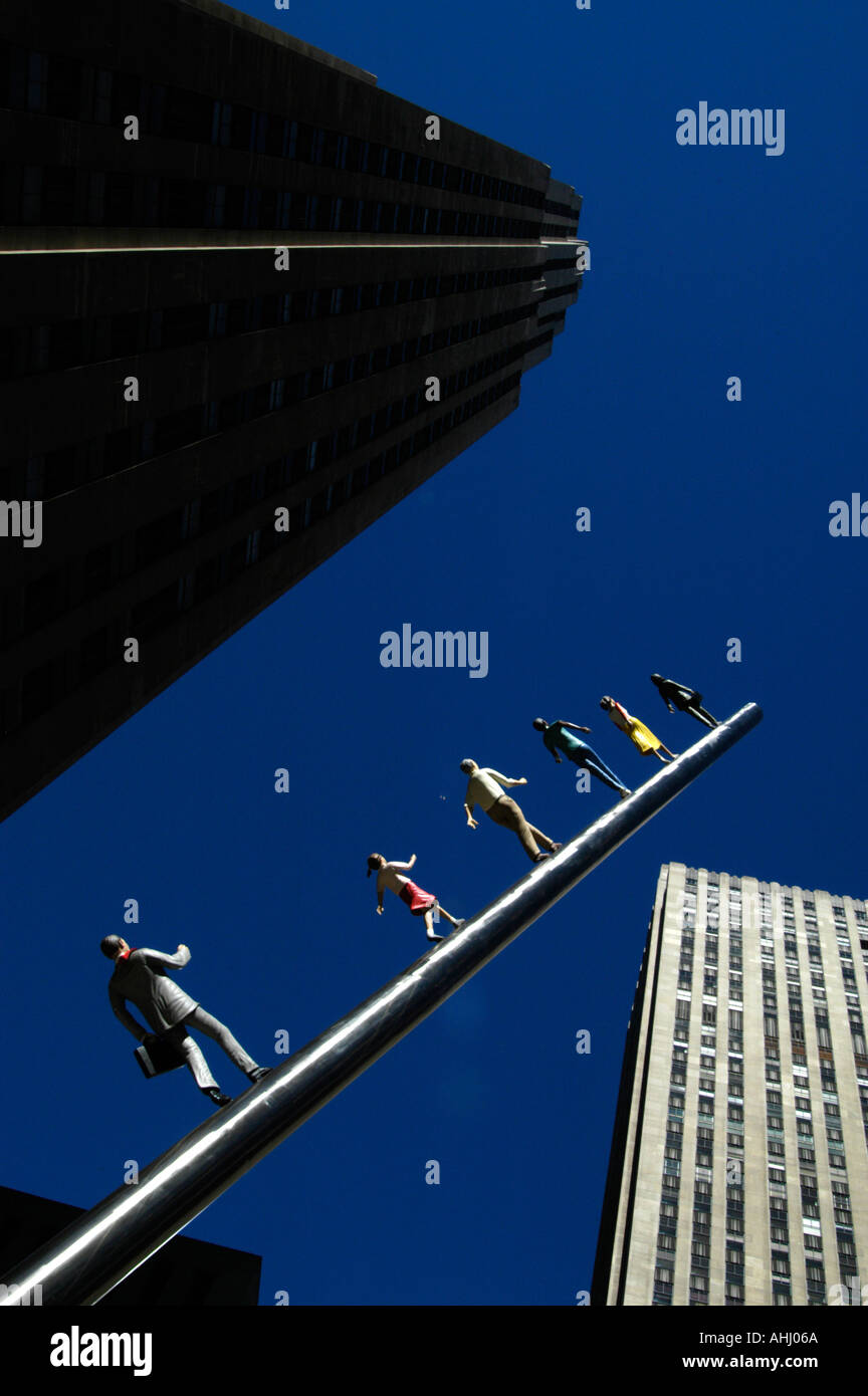 Walking to the Sky sculpture by Jonathan Borofsky Rockefeller Center ...