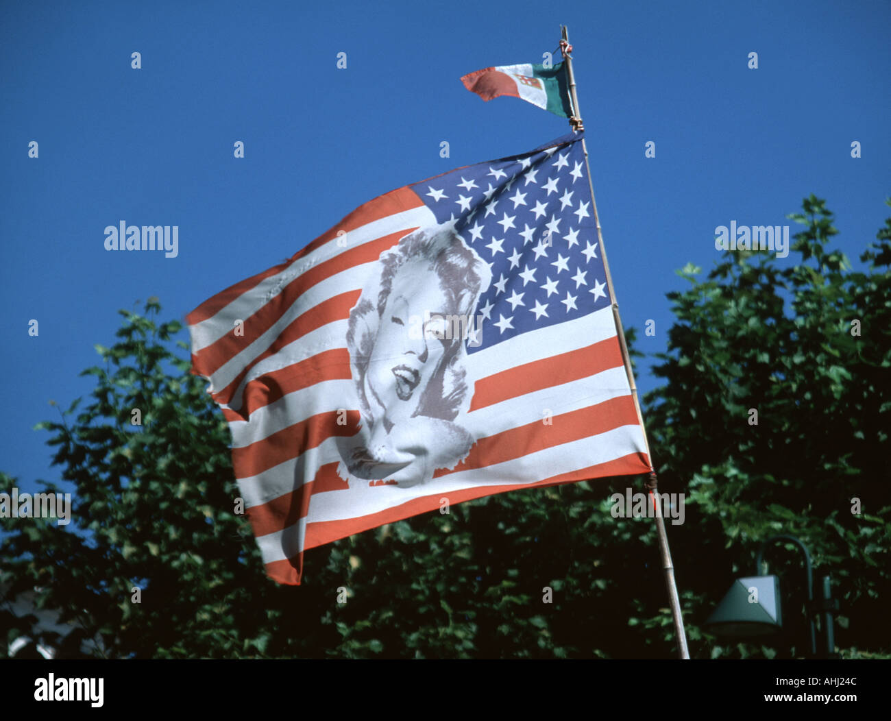 US Flag with Marilyn Monroe Stock Photo - Alamy