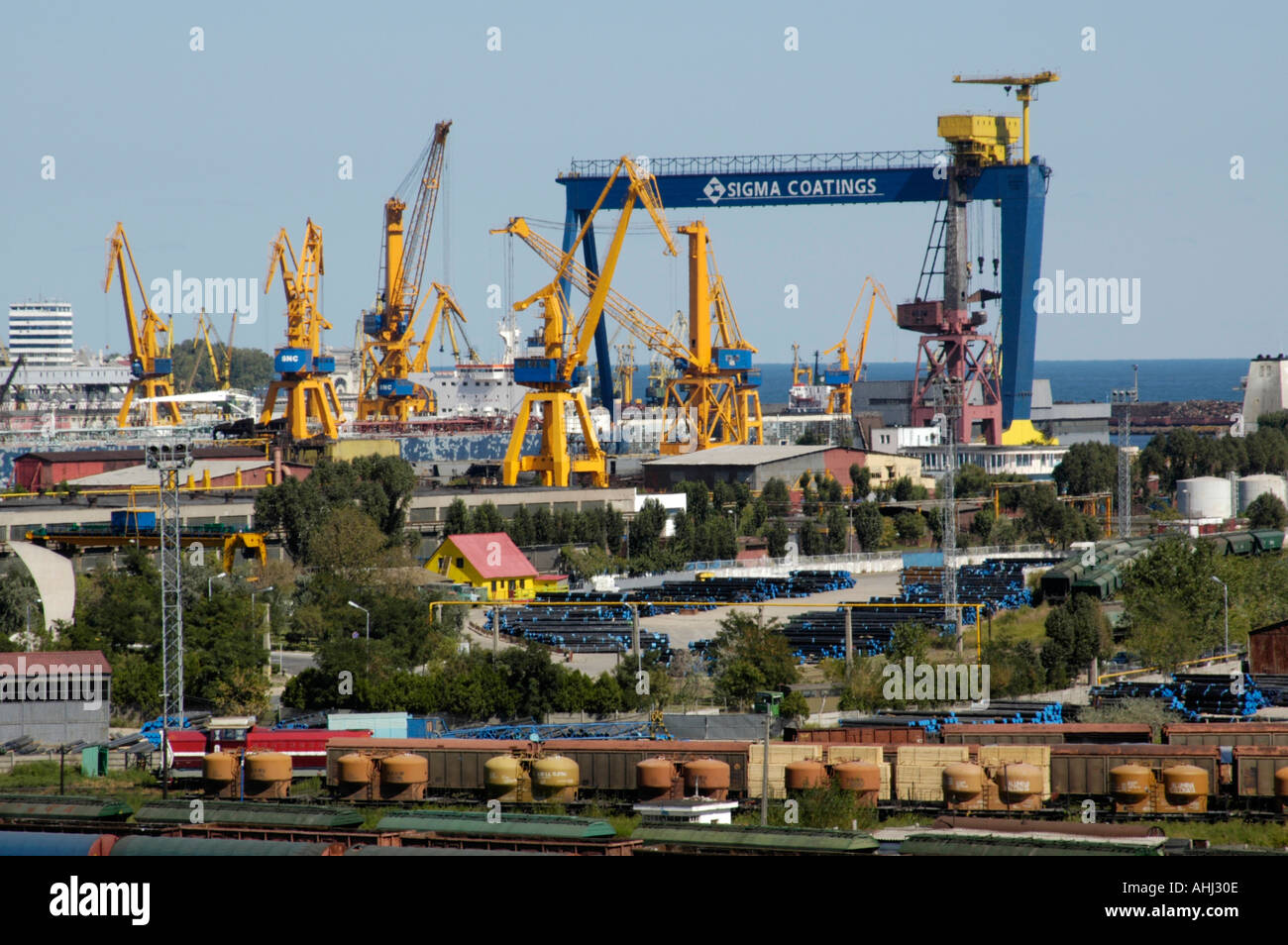 Constanta, harbour, cargo terminal Stock Photo - Alamy