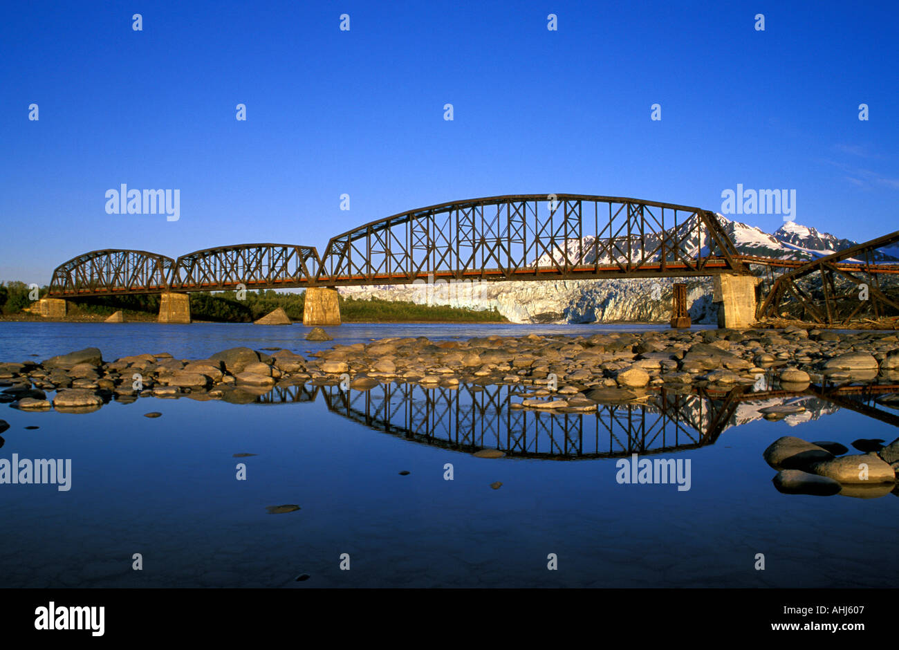 The Million Dollar Bridge on the historic Copper River Highway Stock ...