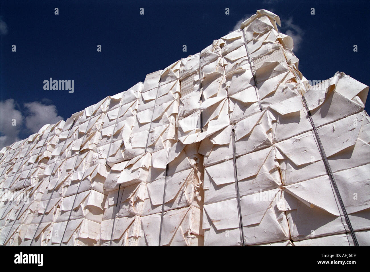 Stack of pulp for making into paper Smurfit paper factory, Snodland ...